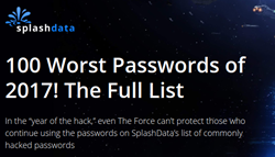 STARWARS Premieres (as a terrible password!) on SplashData’s annual list of “Worst Passwords of ...